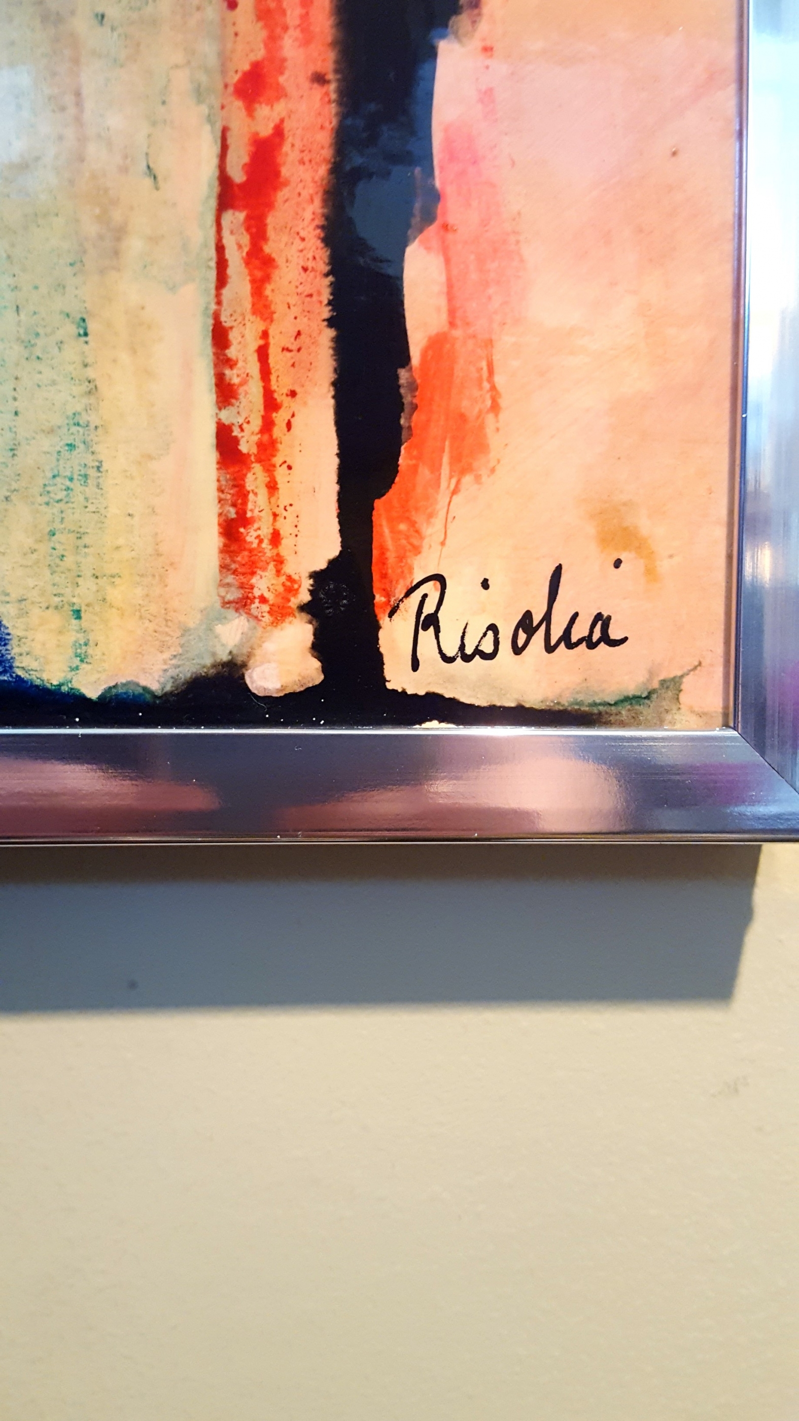 Abstract Risolia Painting Signed W/ 2nd Unfinished Painting | Modernism