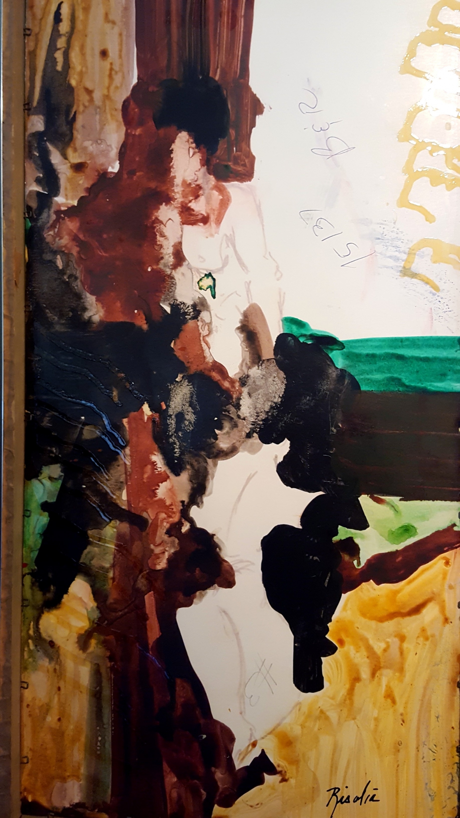 Abstract Risolia Painting Signed W/ 2nd Unfinished Painting | Modernism