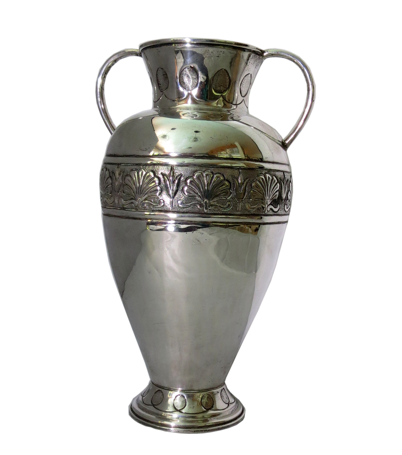 900 Standard Silver Floral Urn Shaped Vase | Modernism