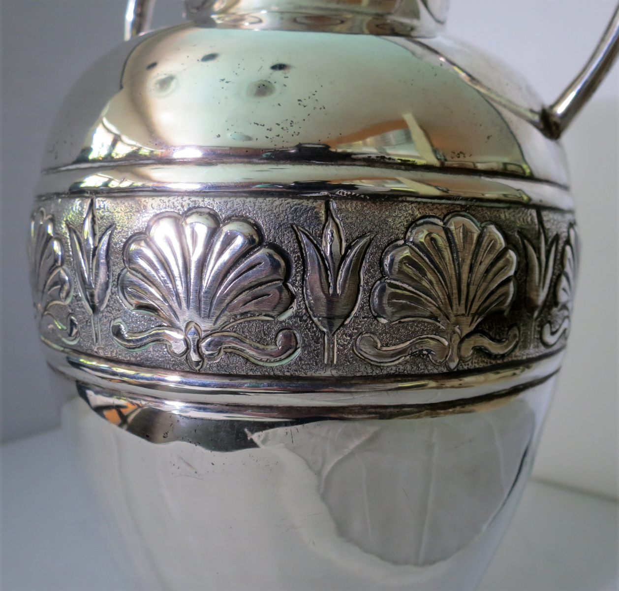 900 Standard Silver Floral Urn Shaped Vase | Modernism