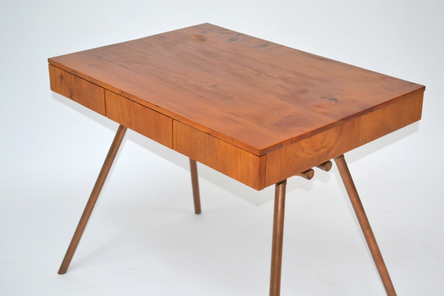 Desk 60's Self Produced Prototype with Copper Legs | Modernism