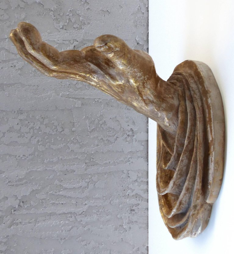 Overscale Renaissance Style Outreached Hand Wall Sculpture | Modernism