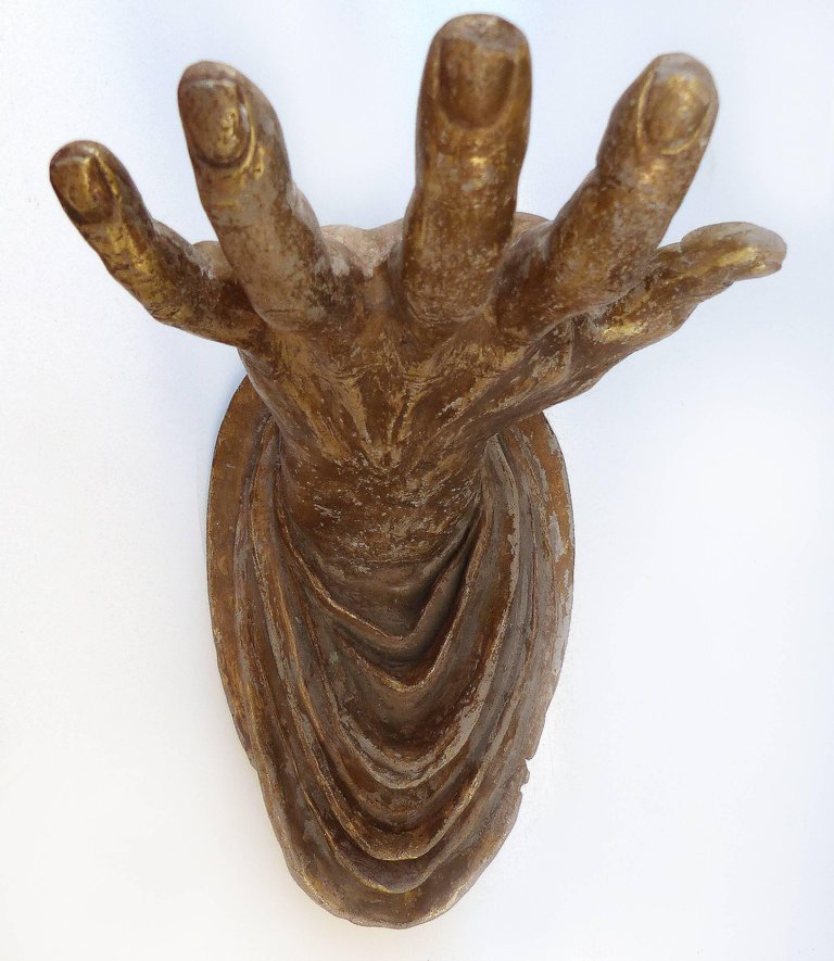 Overscale Renaissance Style Outreached Hand Wall Sculpture | Modernism