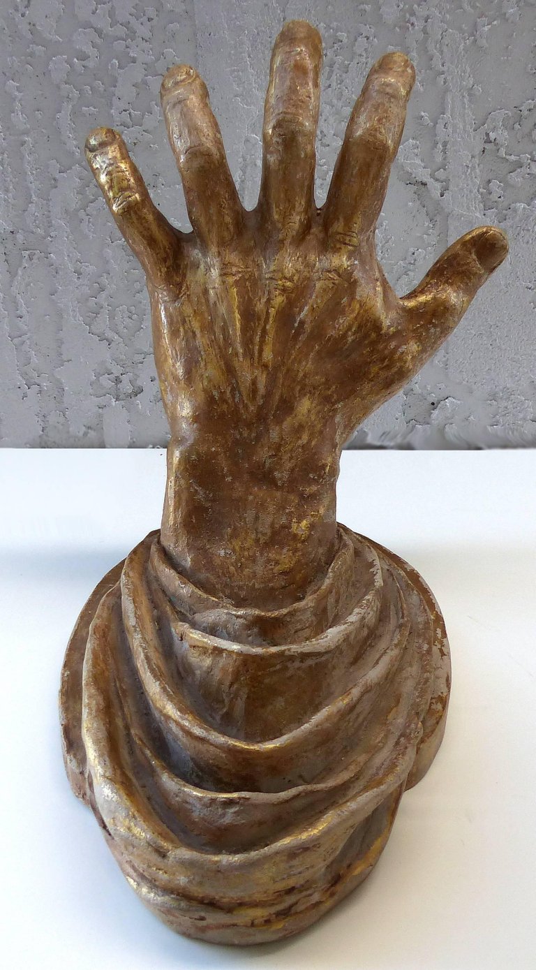 Overscale Renaissance Style Outreached Hand Wall Sculpture | Modernism