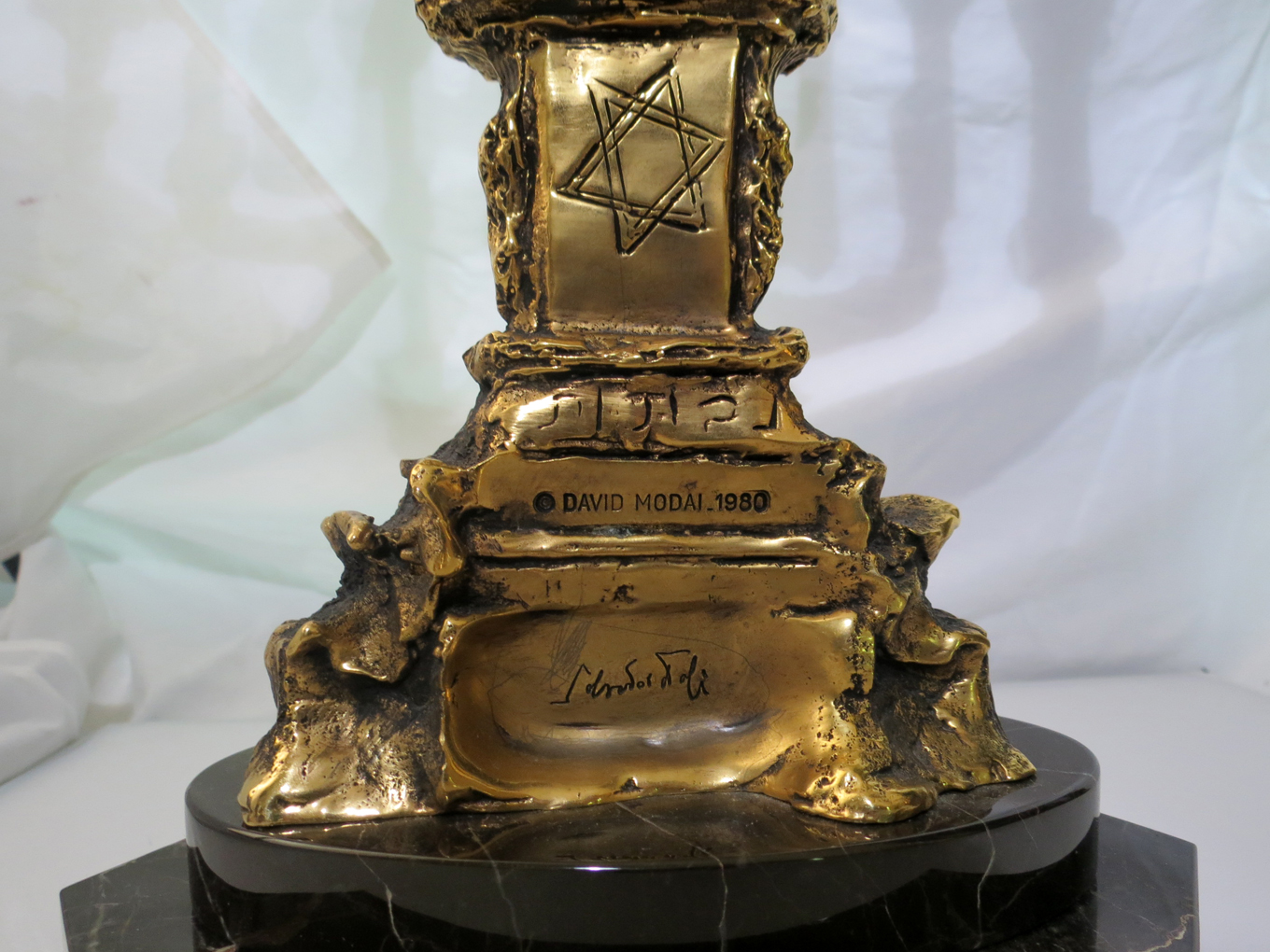 Salvador Dali Menorah Gilt Bronze Sculpture | Modernism
