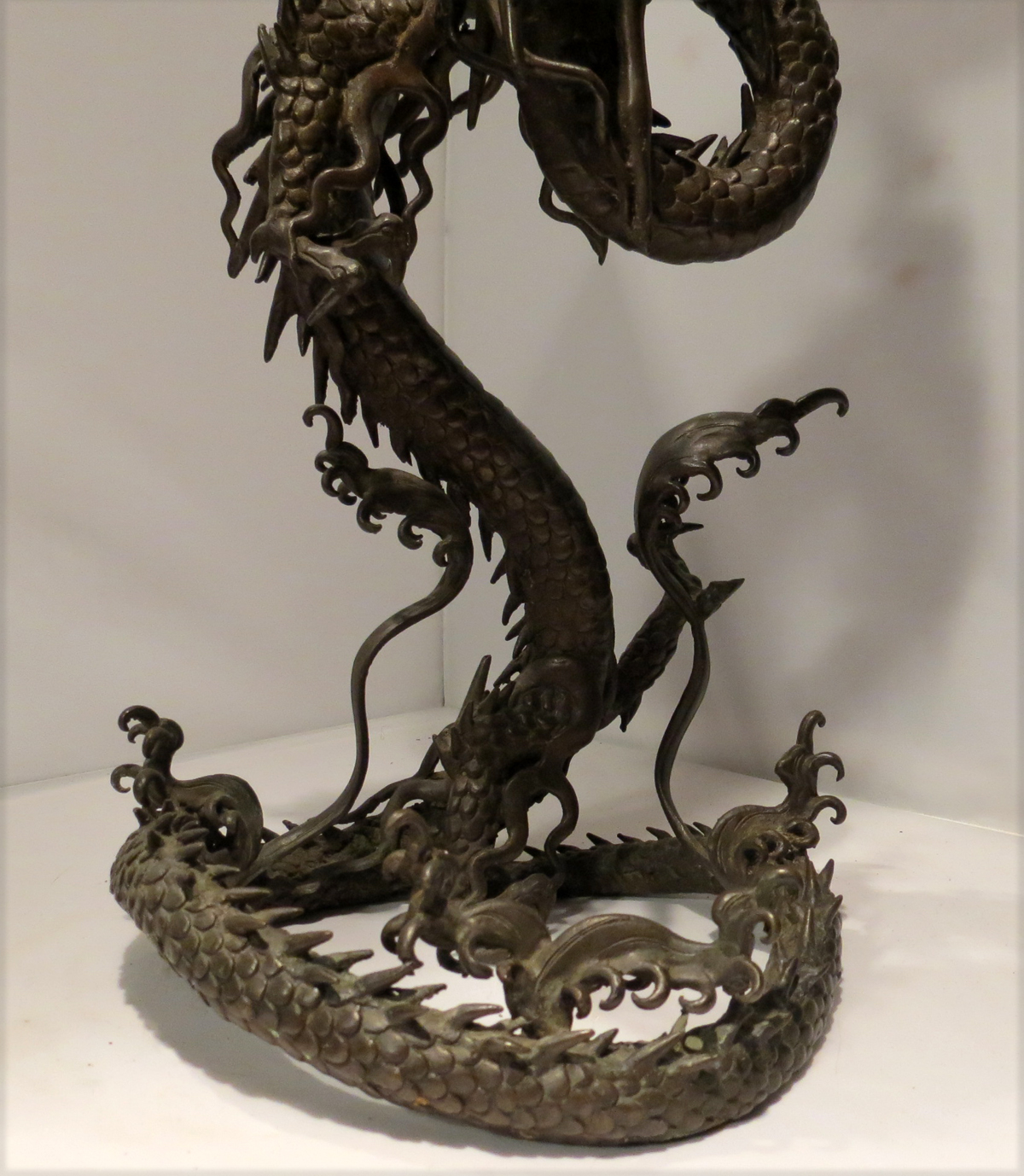 Antique Chinese Lung Dragon with Bowl | Modernism
