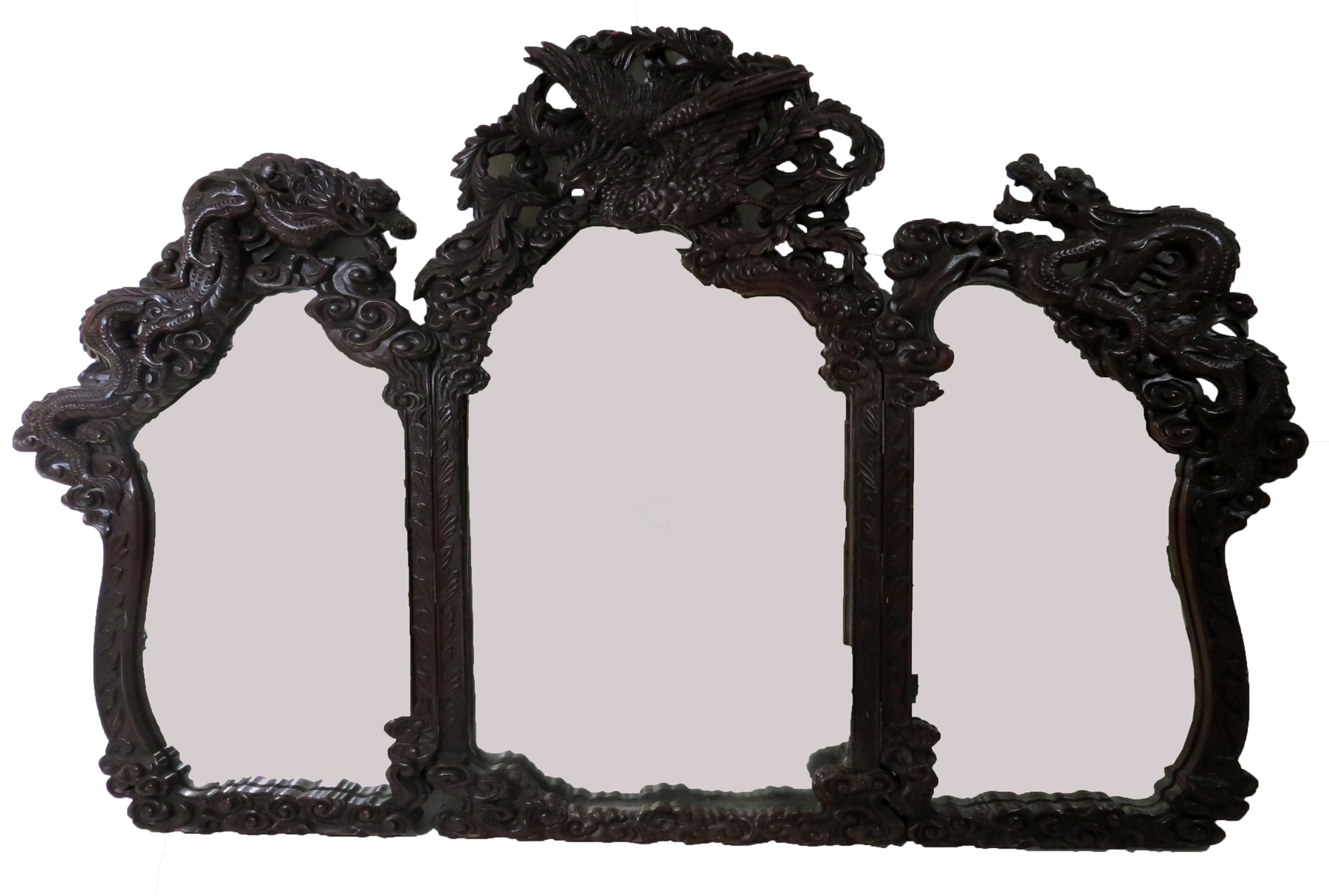 Antique Wood Carved Dragon Mirror | Modernism