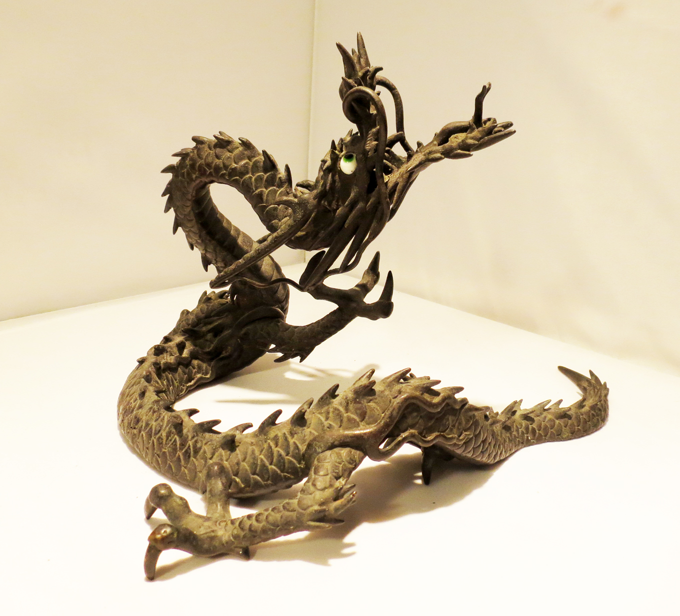 Antique Chinese Brass Lung Dragon Sculpture | Modernism