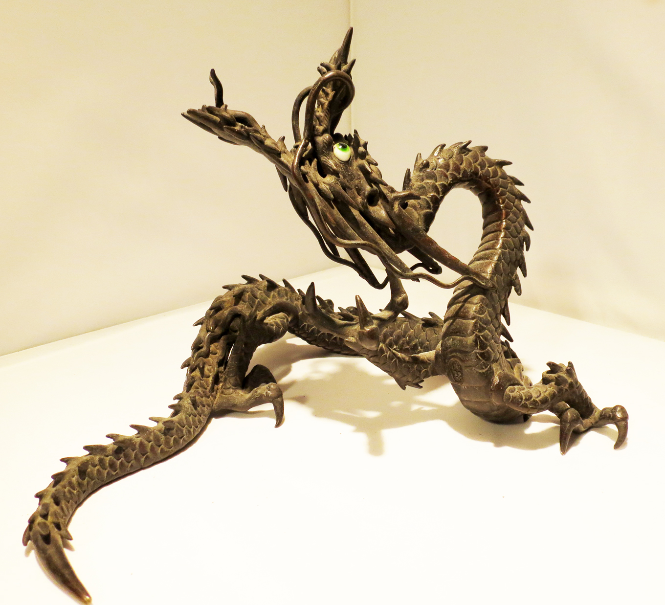 Antique Chinese Brass Lung Dragon Sculpture | Modernism