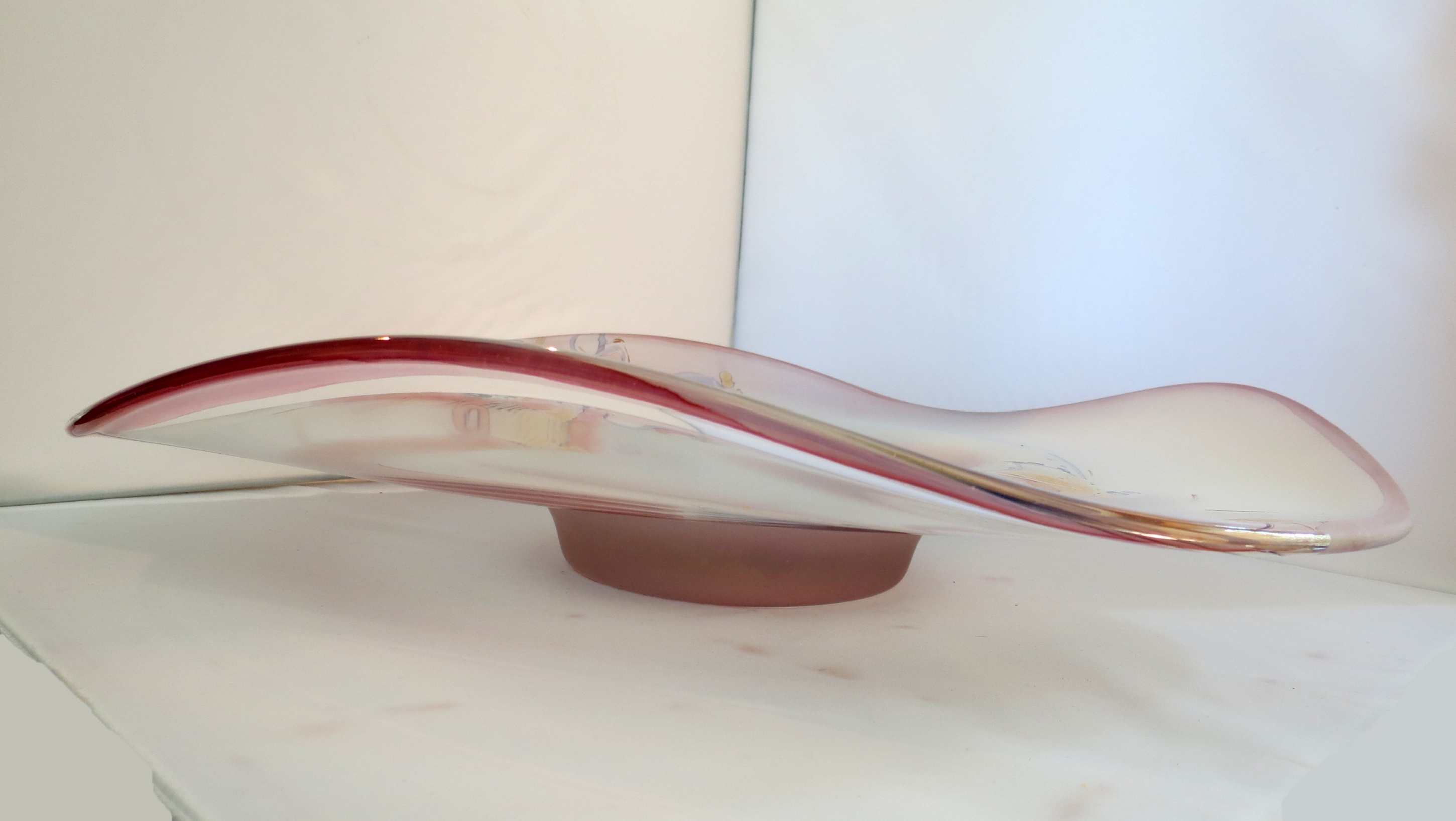 Contemporary Glass Frosted Asymmetrical Plate | Modernism