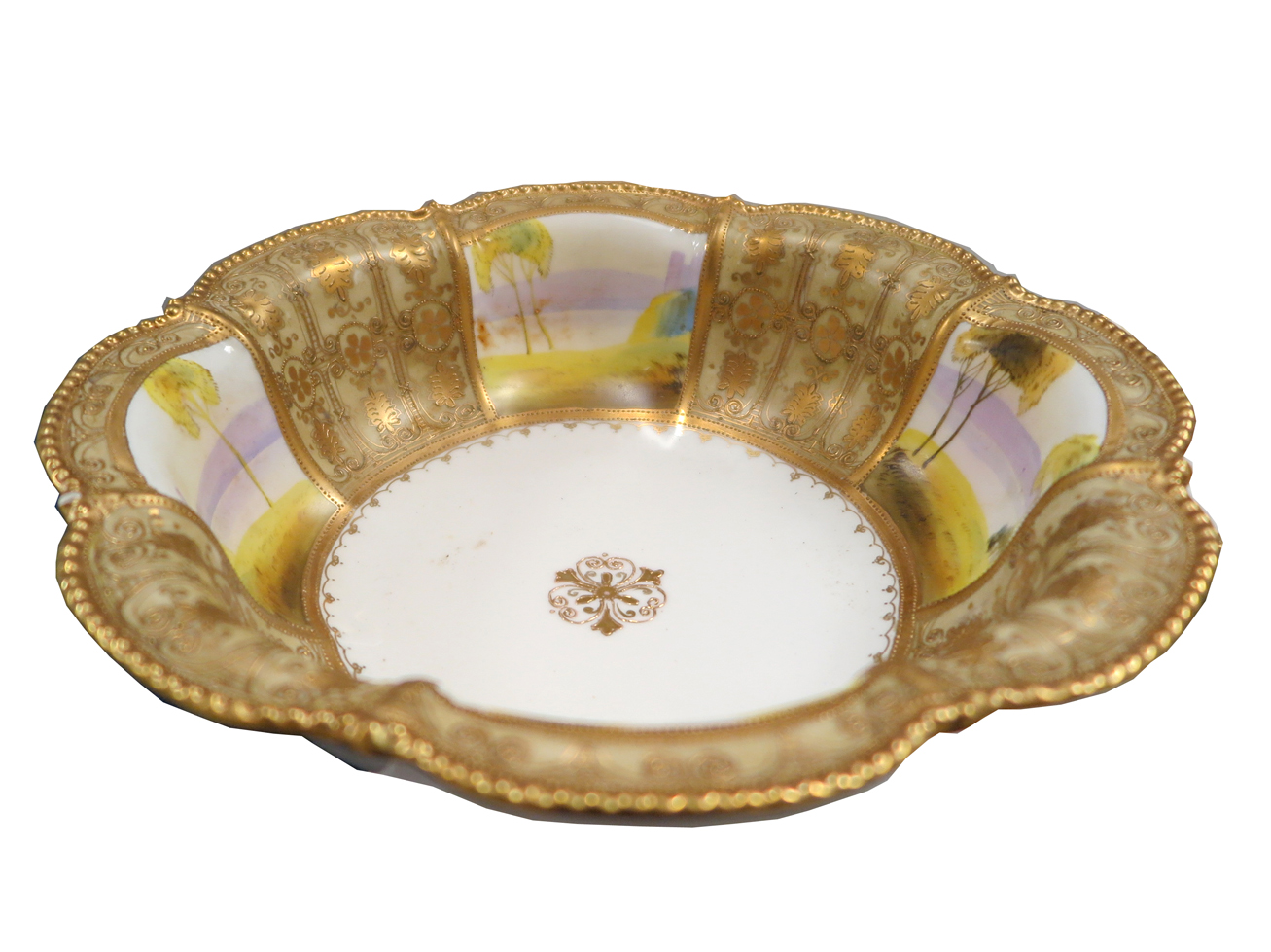 Hand Painted Nippon Bowl and Four Plates | Modernism