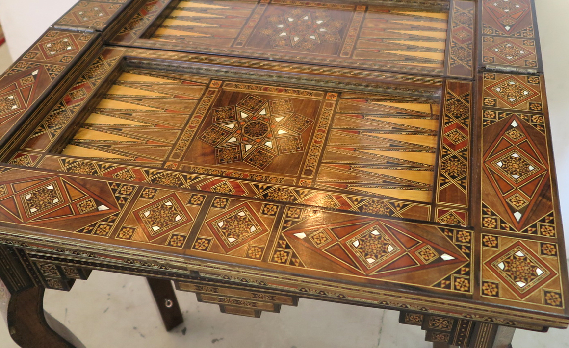 Inlaid Syrian Mosaic Game Table | Modernism