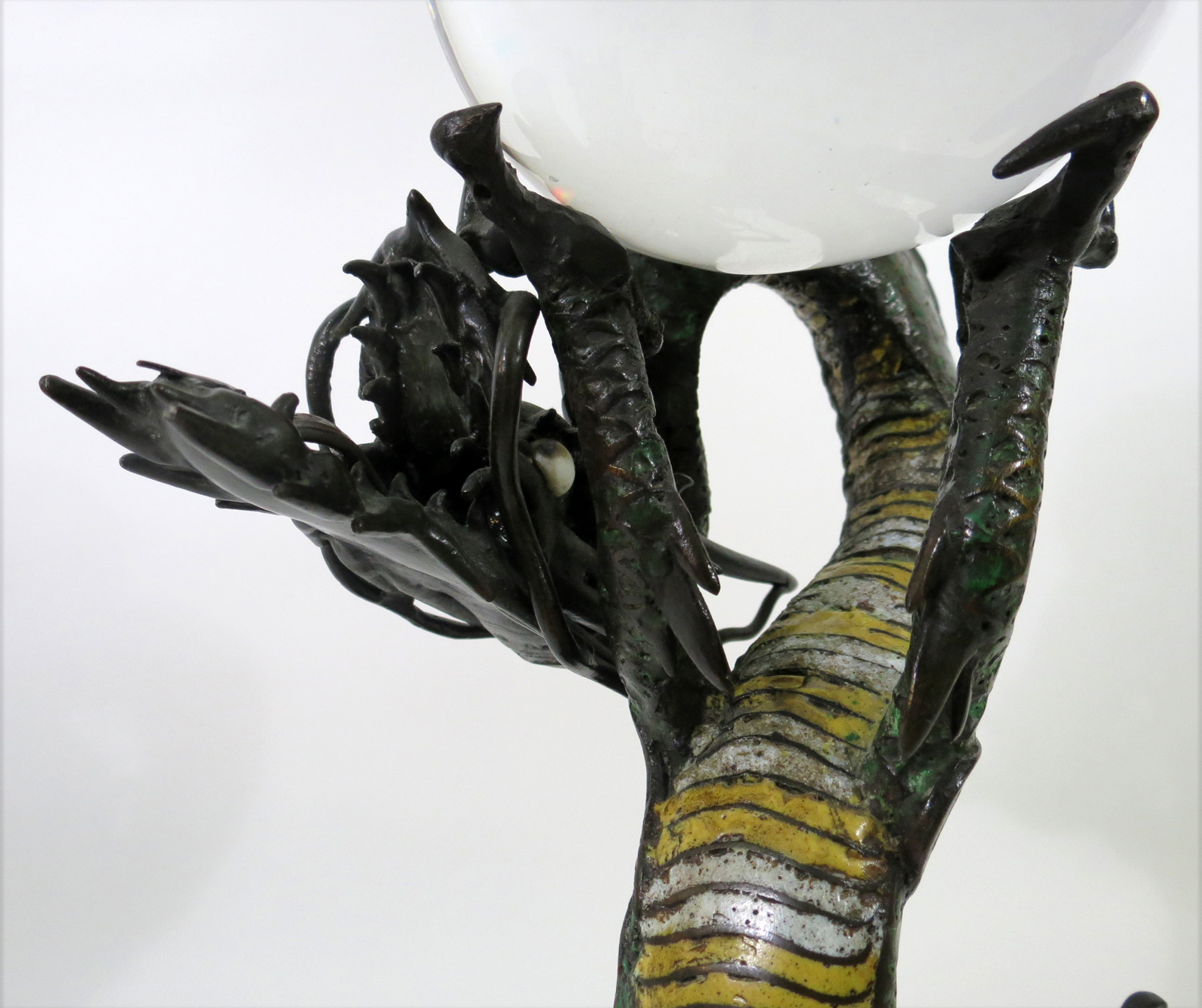 Japanese Bronze Dragon with Crystal Ball | Modernism