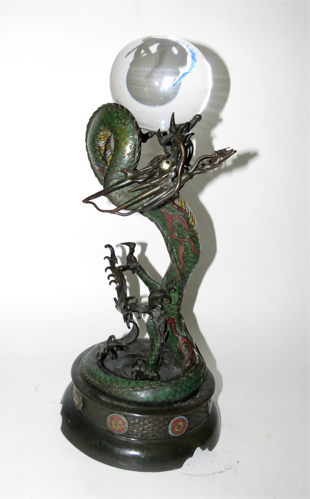 Japanese Bronze Dragon with Crystal Ball | Modernism