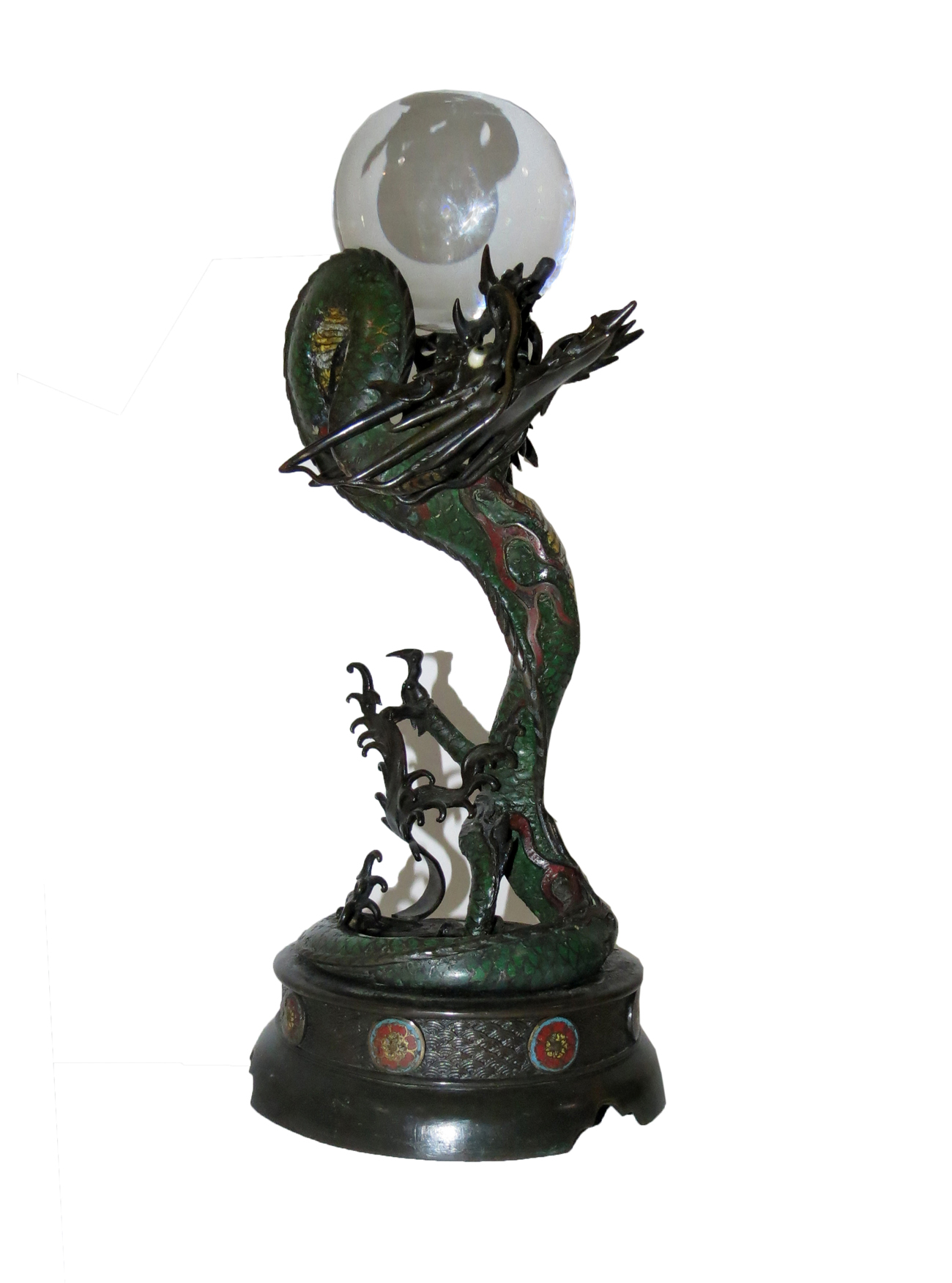 Japanese Bronze Dragon with Crystal Ball | Modernism