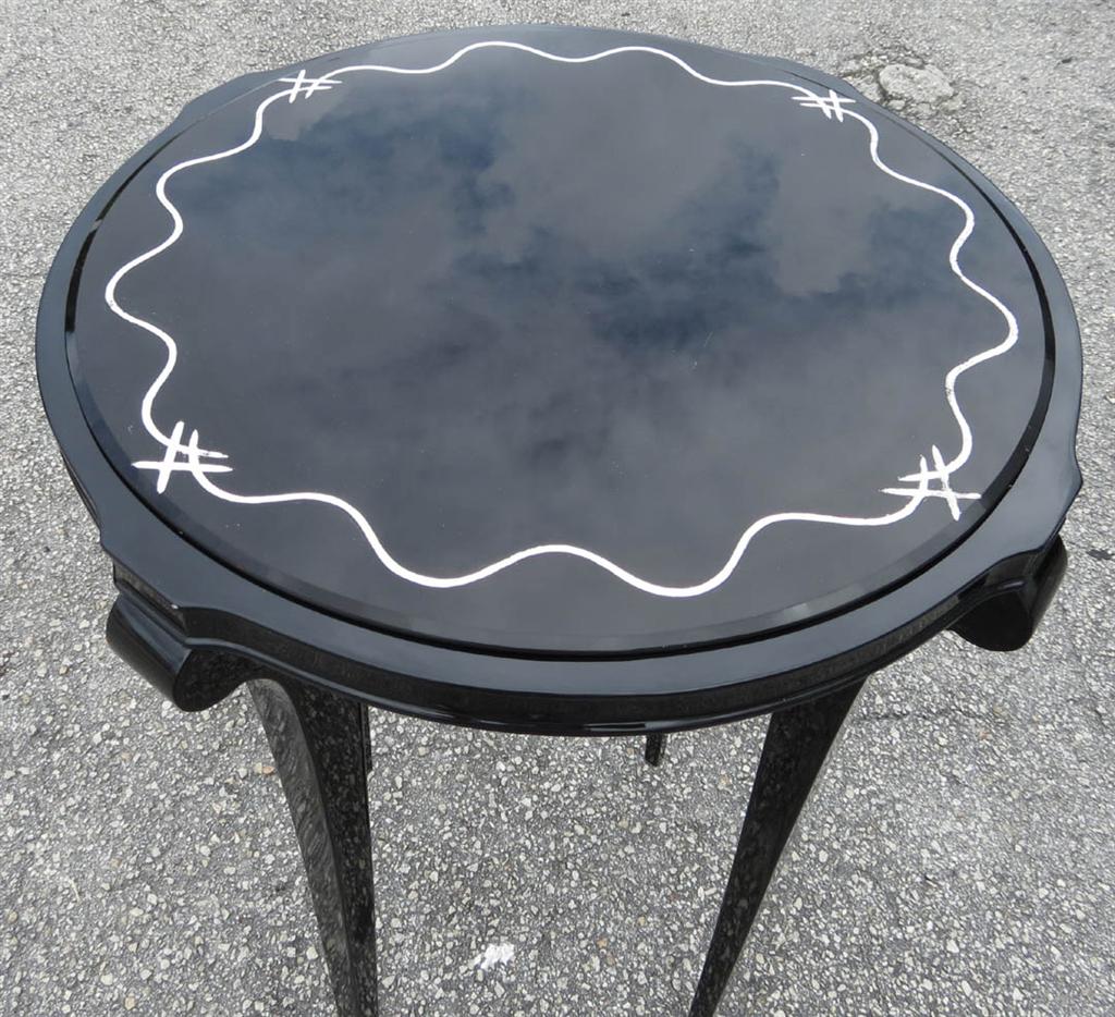 French Art Deco Black Lacquer Tea Table | Modernism