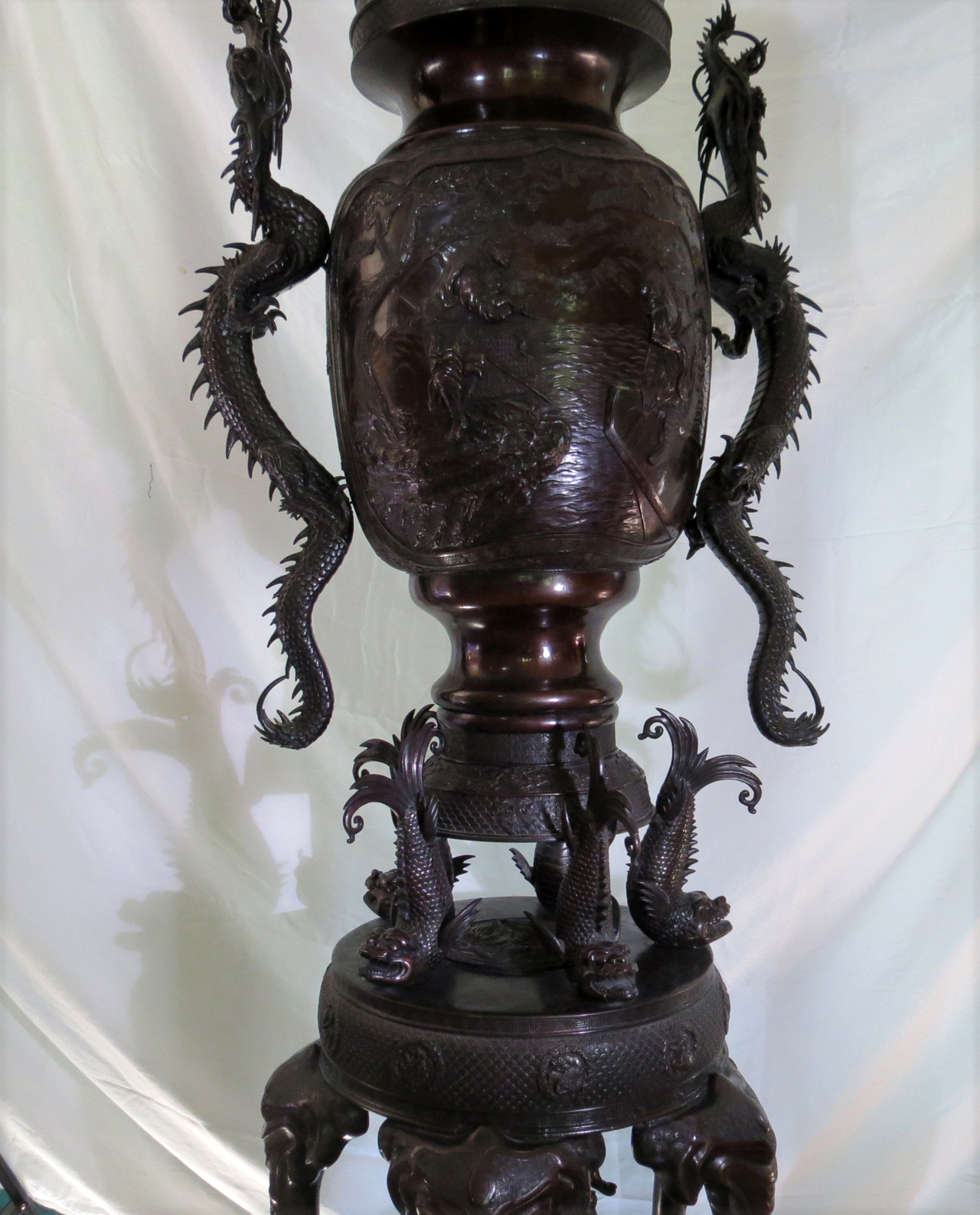 HUGE Mammoth Antique Japanese Bronze Incense Burner | Modernism