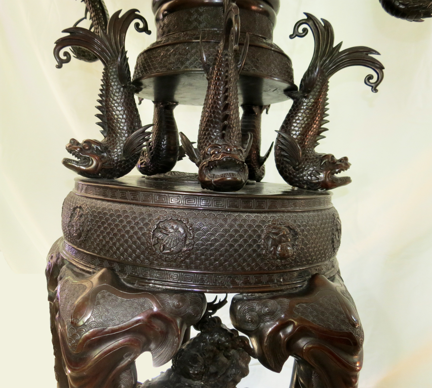 HUGE Mammoth Antique Japanese Bronze Incense Burner | Modernism
