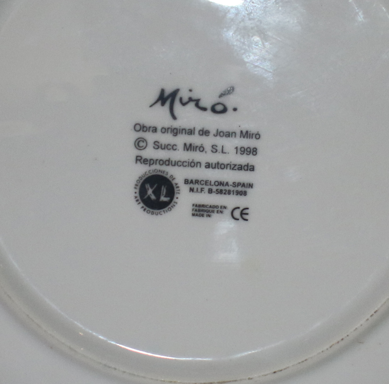 After Miro Hand Painted Ceramic Plate | Modernism