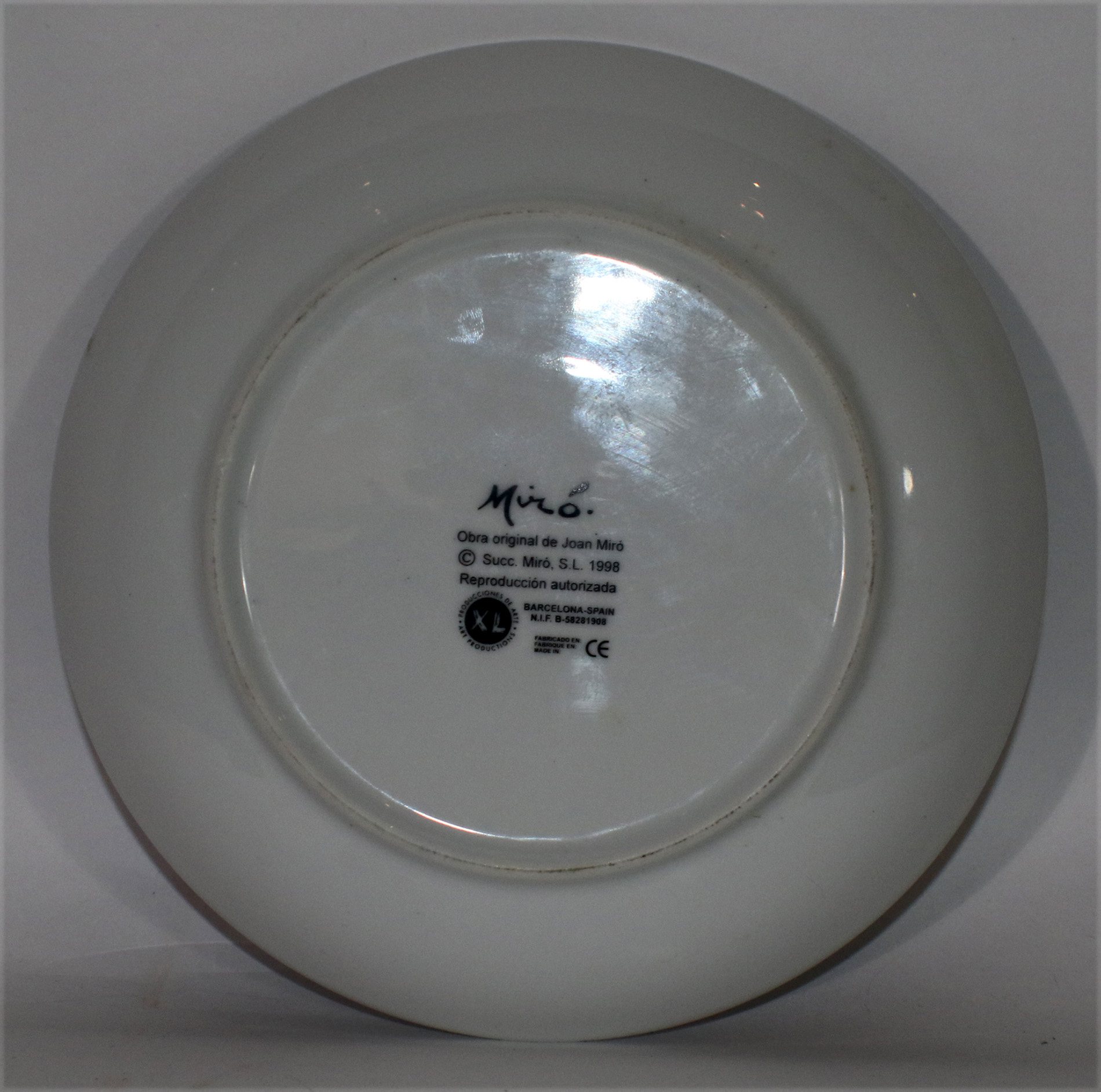 After Miro Hand Painted Ceramic Plate | Modernism