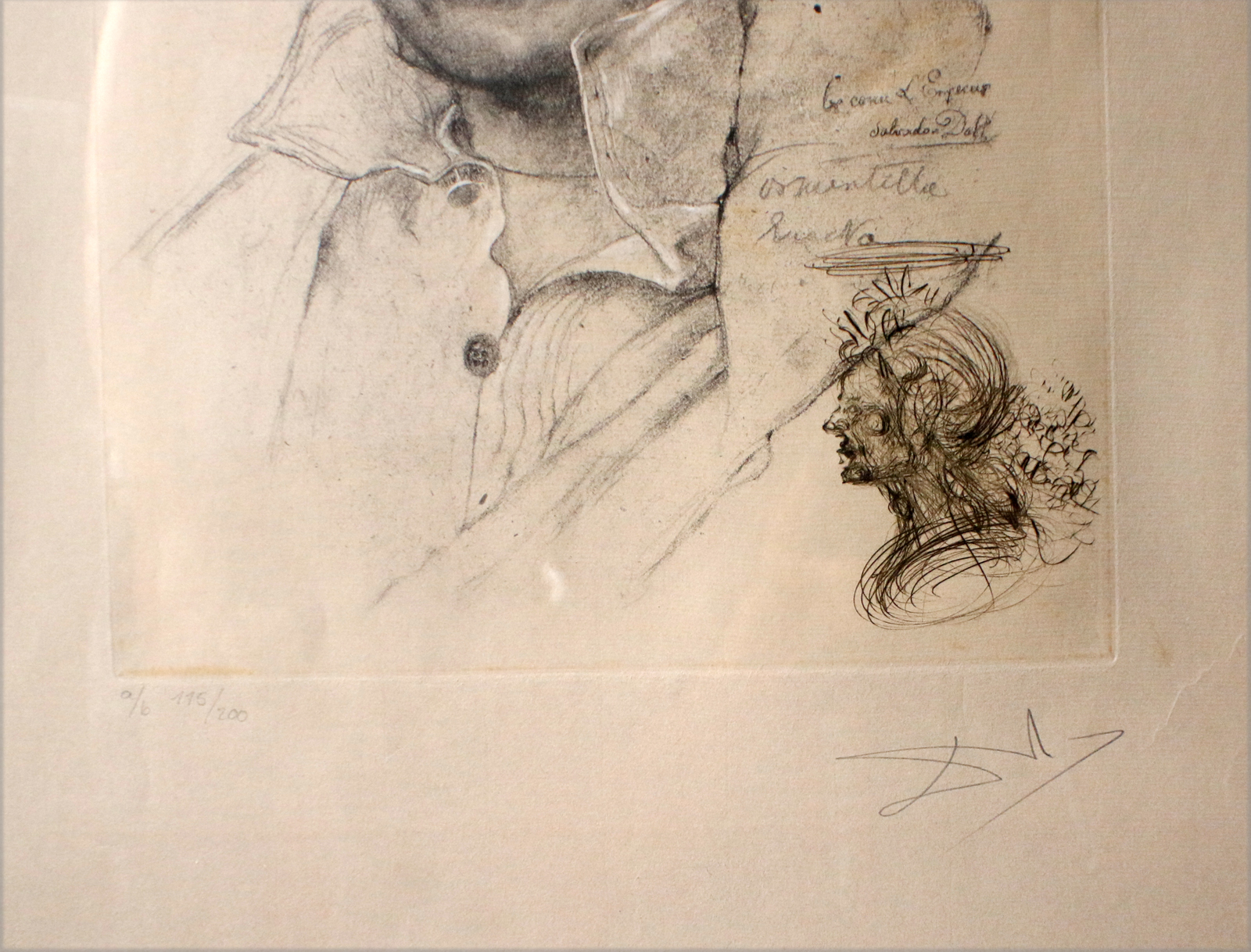 Portrait of Picasso Lithograph by Salvador Dali | Modernism